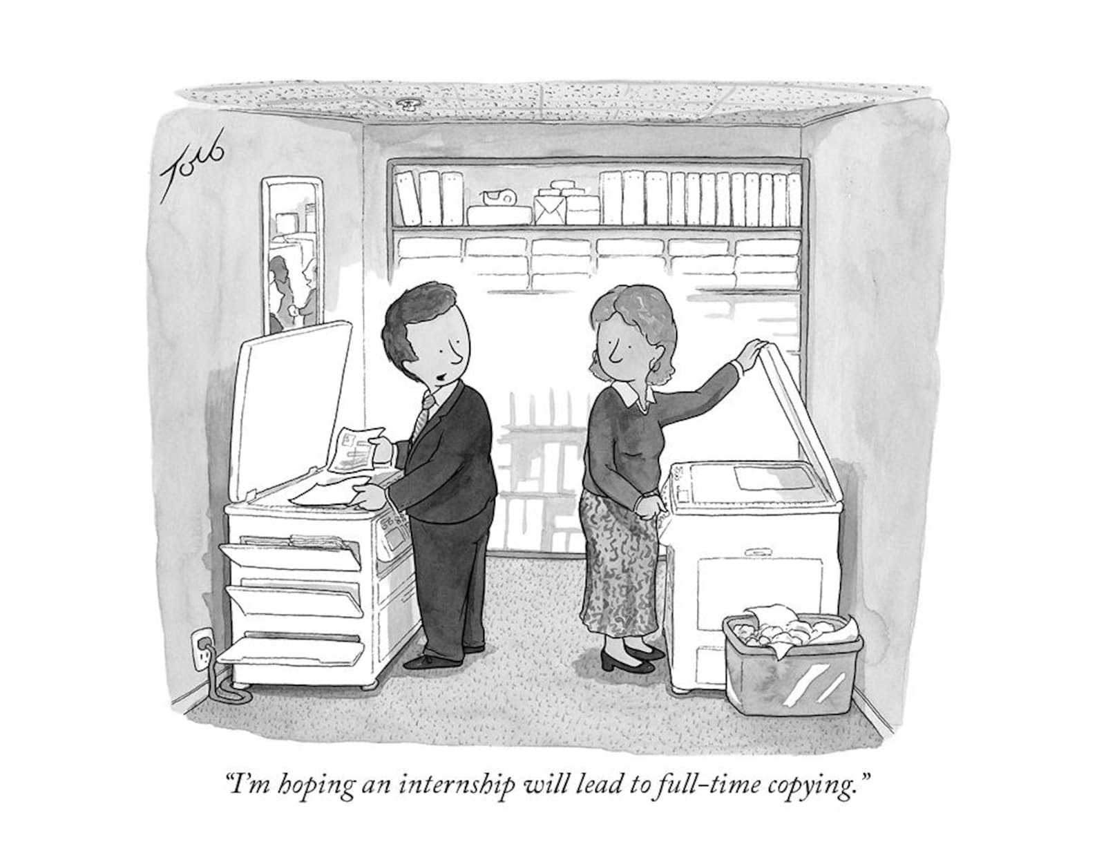 Signed Print of My New Yorker Cartoon "full-time Copying" - Etsy