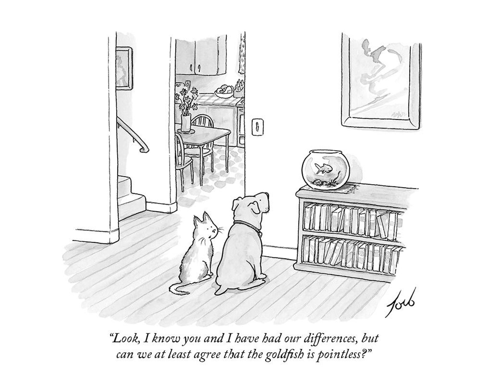 Signed Print of My New Yorker Cartoon "the Goldfish is Pointless" - Etsy