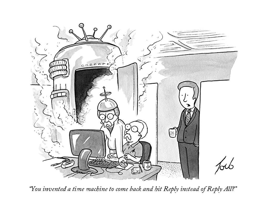 Signed Print of My New Yorker Cartoon "reply Instead of Reply All" - Etsy