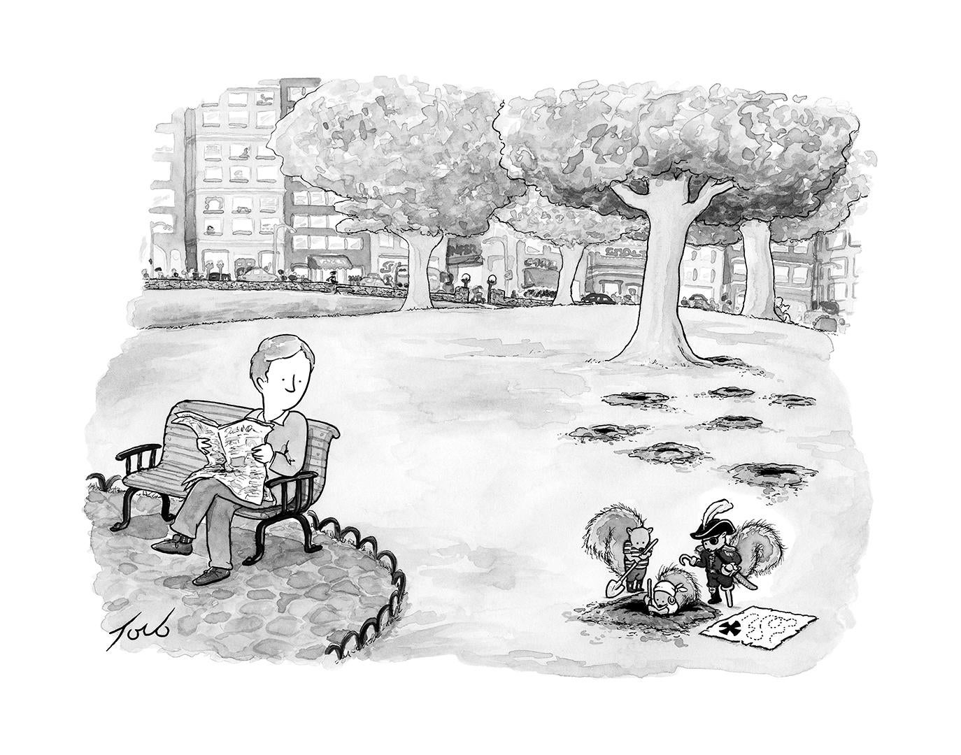 Signed Print of My New Yorker Cartoon squirrel Pirates - Etsy