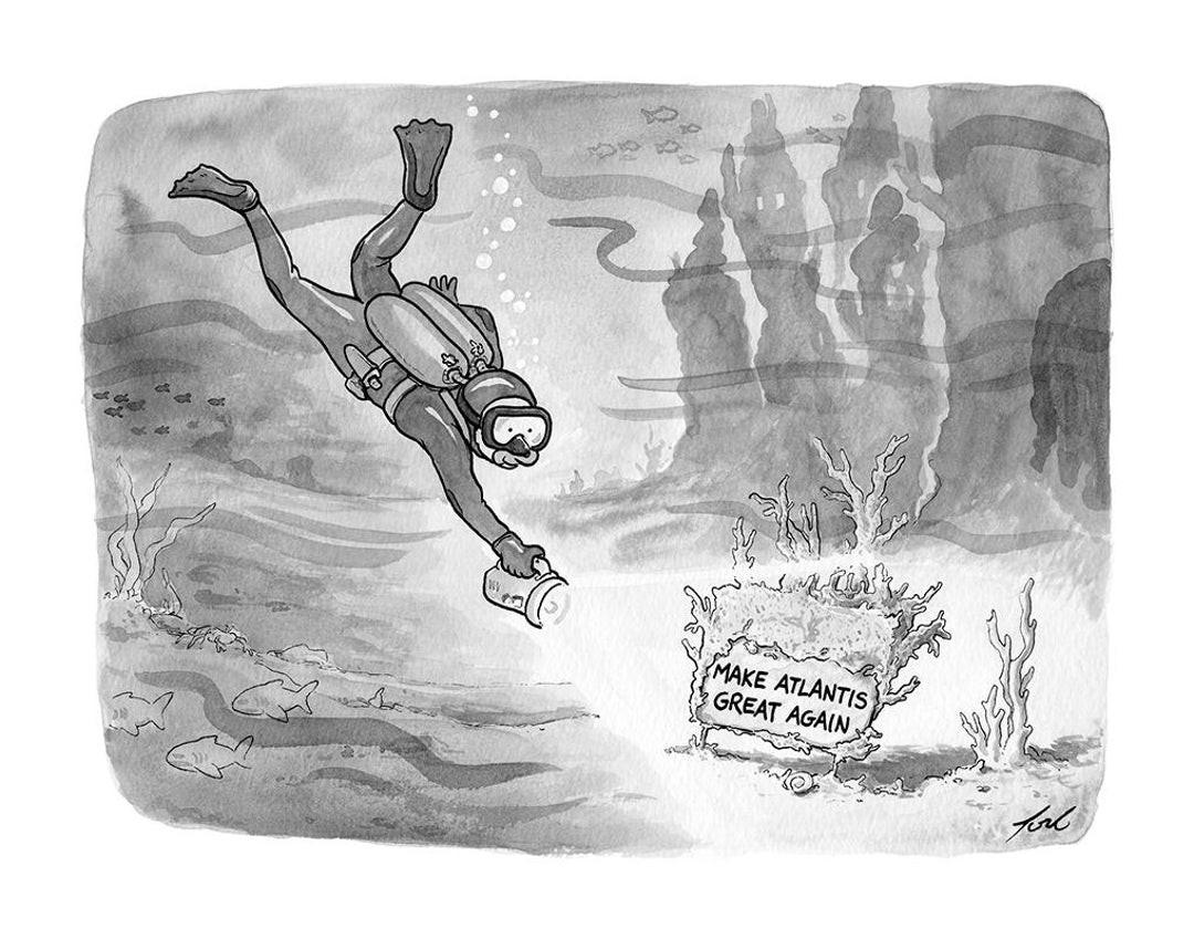 Signed Giclee Print of My Cartoon "make Atlantis Great Again" - Etsy