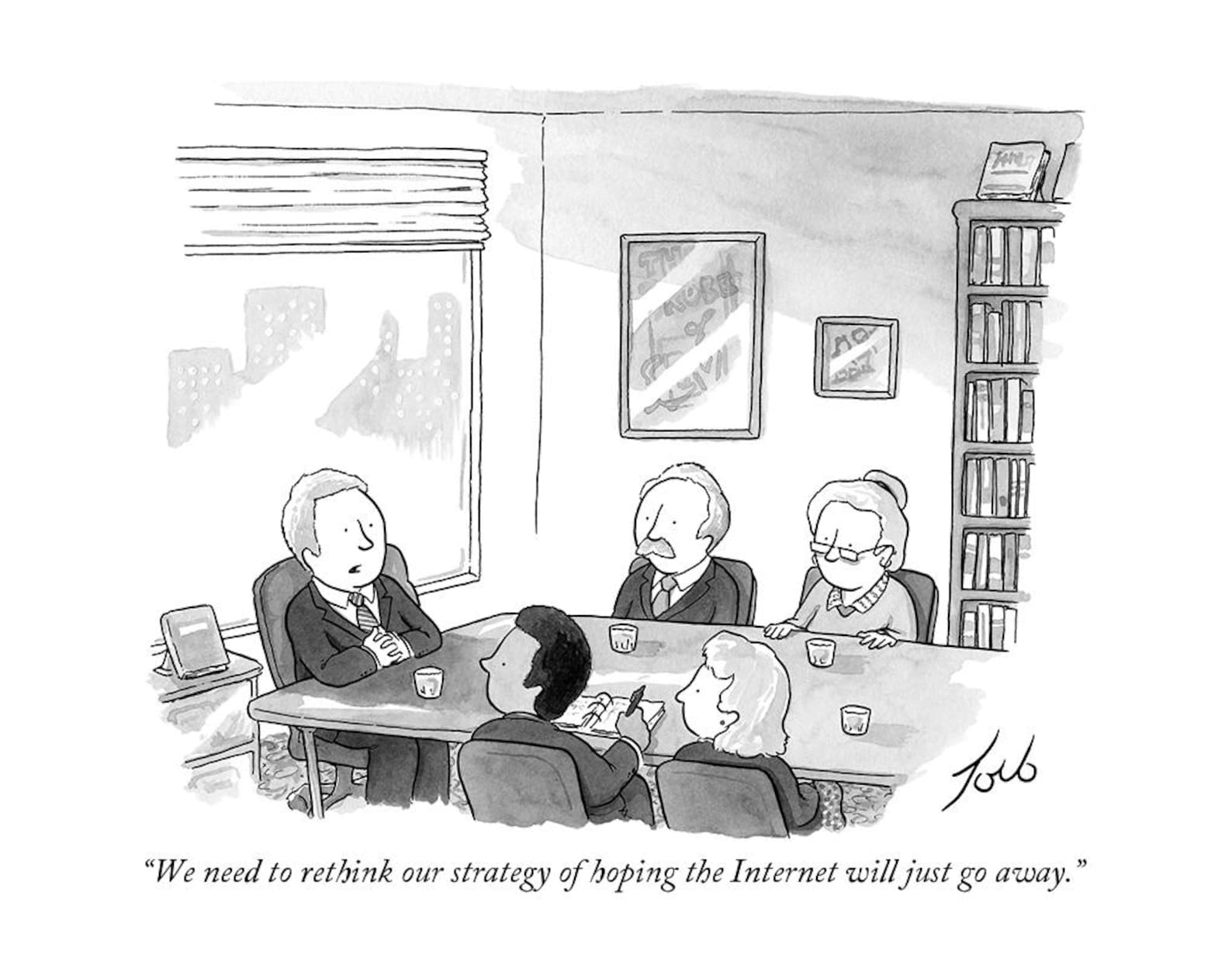 Signed Print of My New Yorker Cartoon "rethink Our Strategy" - Etsy
