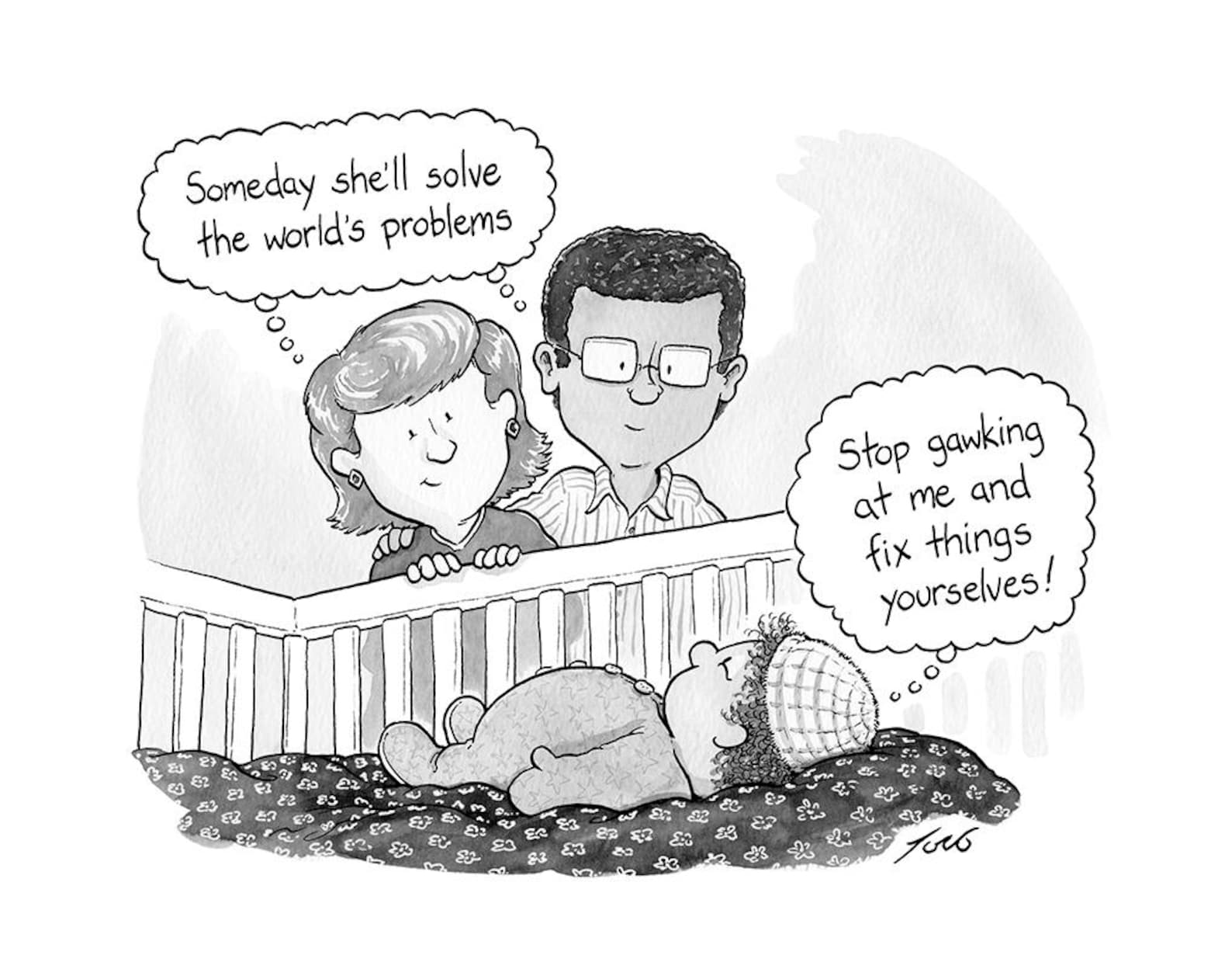 Signed Giclee Print of My Cartoon "someday She'll Solve the World's ...