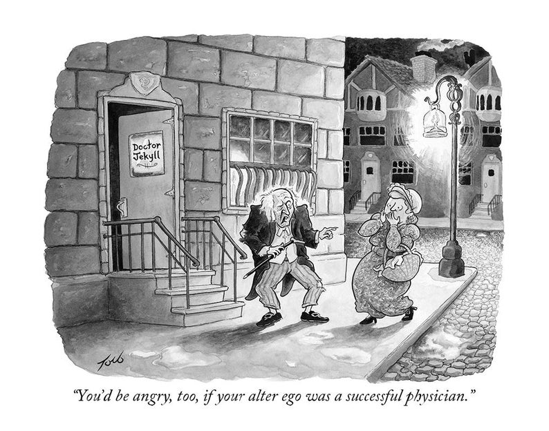 Signed Print of My New Yorker Cartoon "alter Ego Successful Physician ...