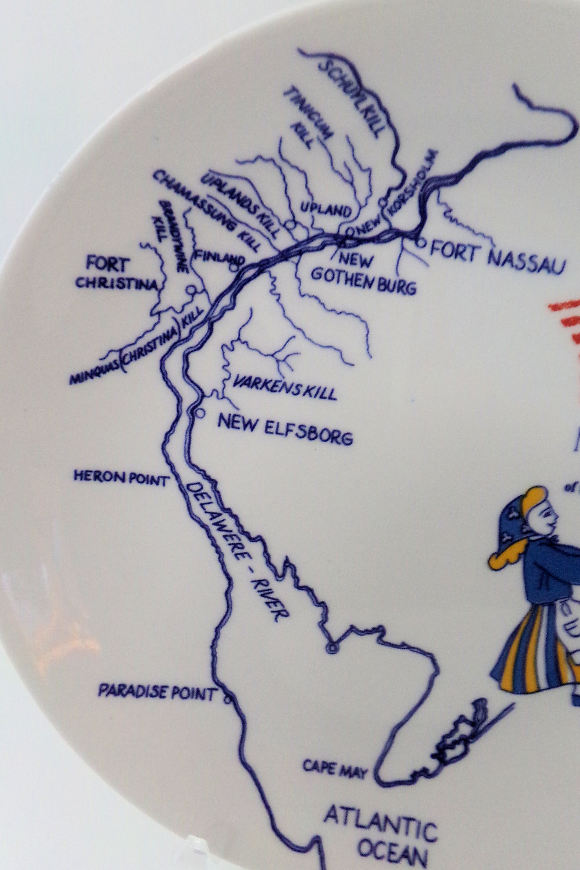 Plate Scandinavia Sweden Plate 8.5r Map Folk Dancers new Sweden 1638 ...