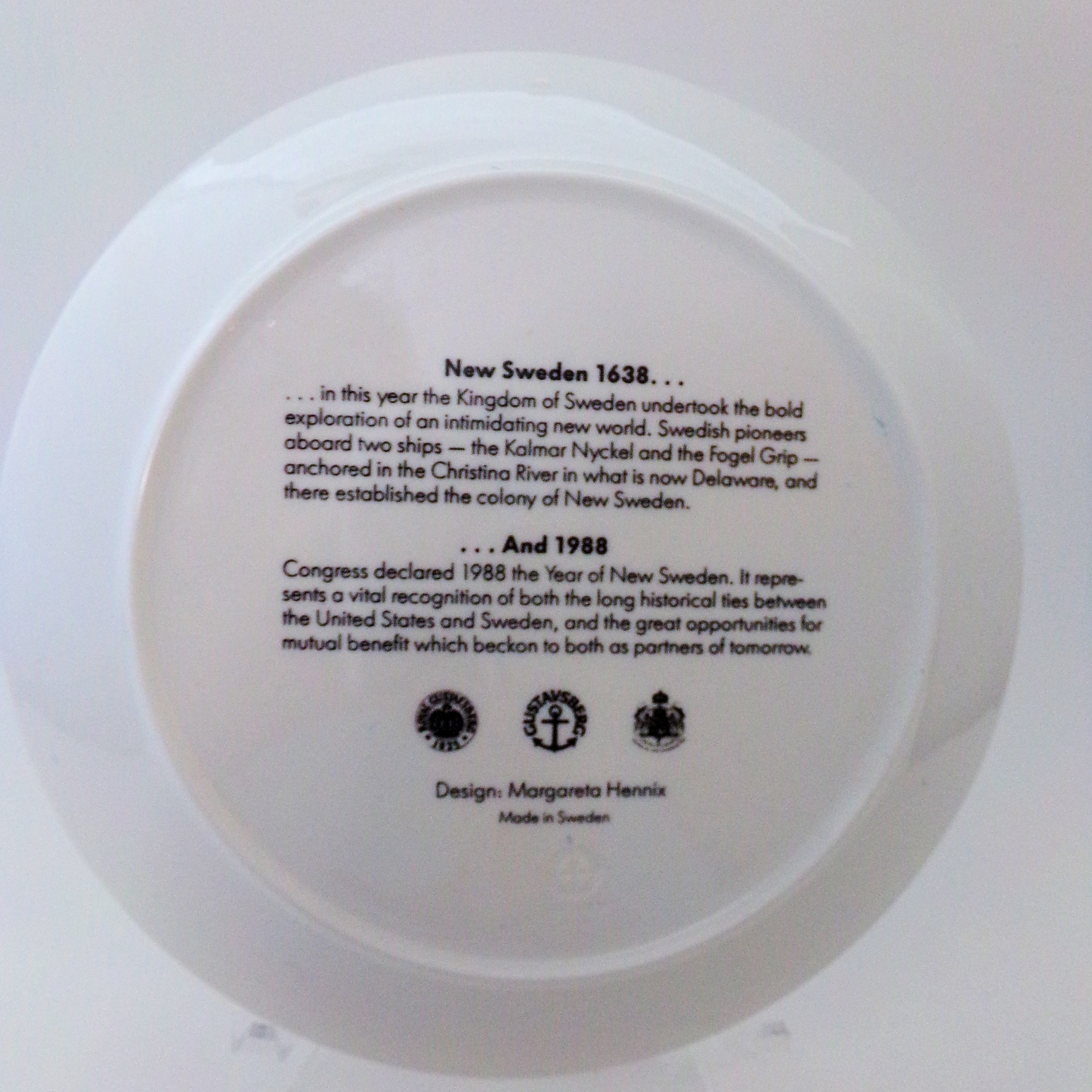 Plate Scandinavia Sweden Plate 8.5r Map Folk Dancers new Sweden 1638 ...