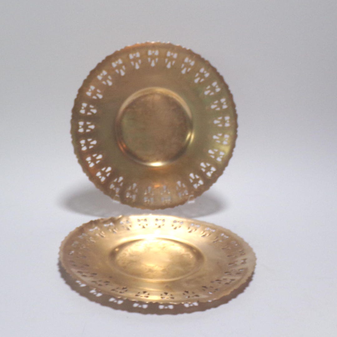 Vintage Copper Wall Plates, Open Metal Design, Made in India, Set of 2 ...