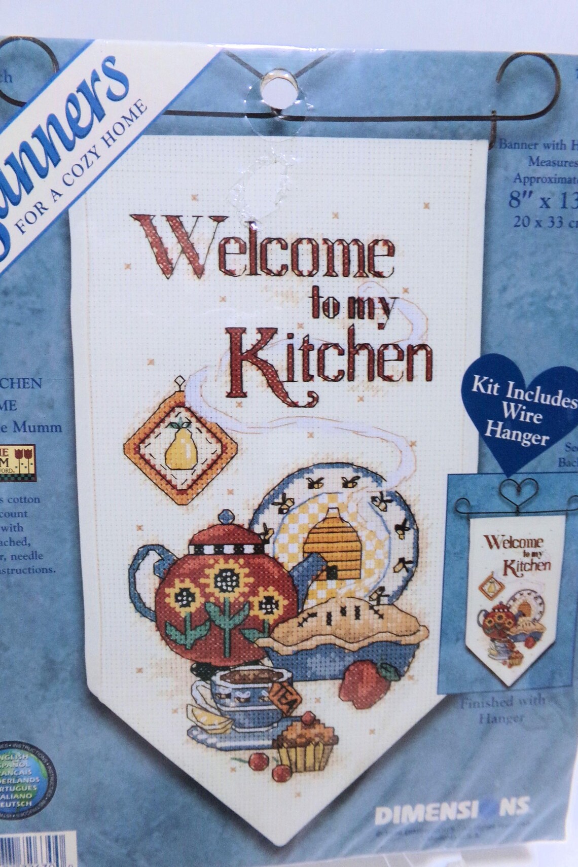 Vintage 1999 Cross Stitch Banner Kit: Welcome to My Kitchen - Etsy