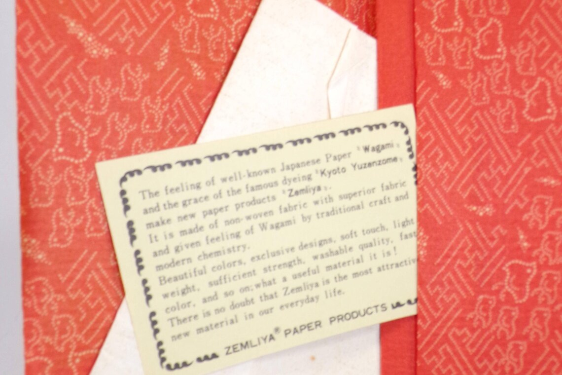 Japanese Zemliya Wagami Rice Paper Folder Billfold Wallet Vintage 1970s ...