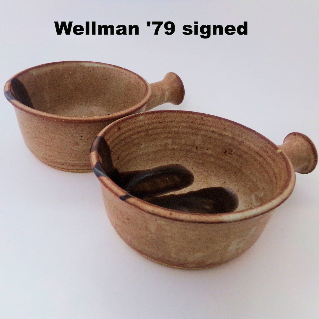 Bowl Wellman Pottery Stoneware Vintage 1979 Beige Bowls With Handles ...