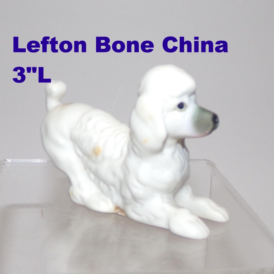 Lefton Poodle Dog Bone China White 3"long Collectible & Vintage - Etsy