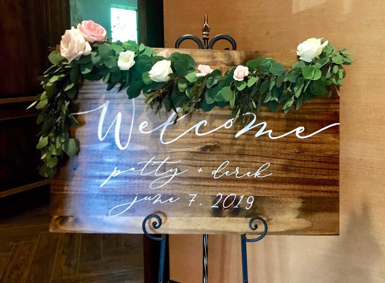 Wooden and Chalkboard Custom Welcome Sign - Etsy