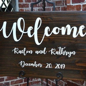 Wooden and Chalkboard Custom Welcome Sign - Etsy
