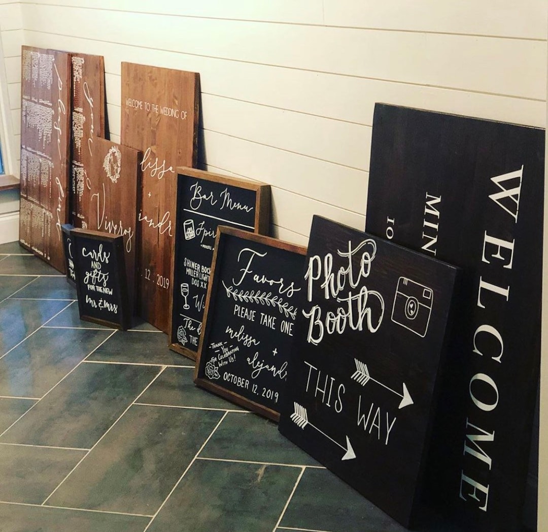 Wooden and Chalkboard Custom Welcome Sign - Etsy