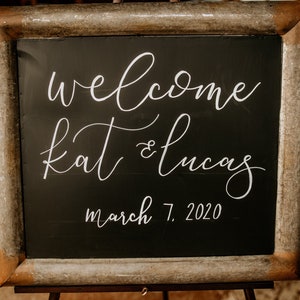 Wooden and Chalkboard Custom Welcome Sign - Etsy