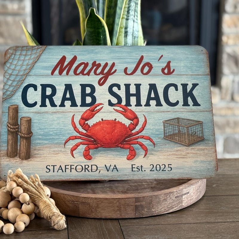 Crab Shack Sign - Etsy