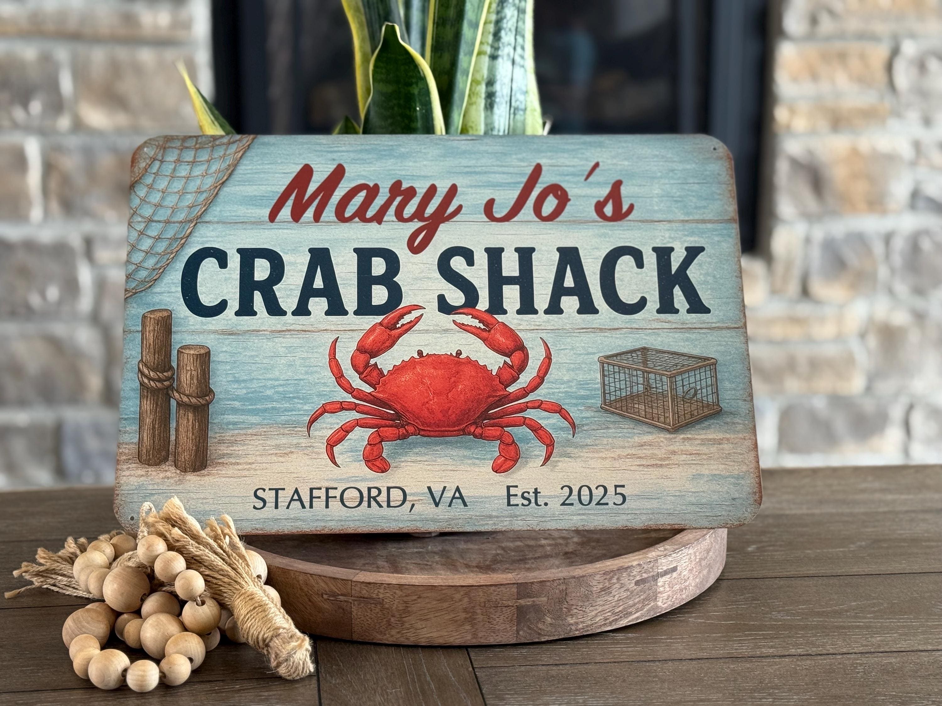 Personalized Crab Shack Sign: Coastal Beach House Decor - Etsy