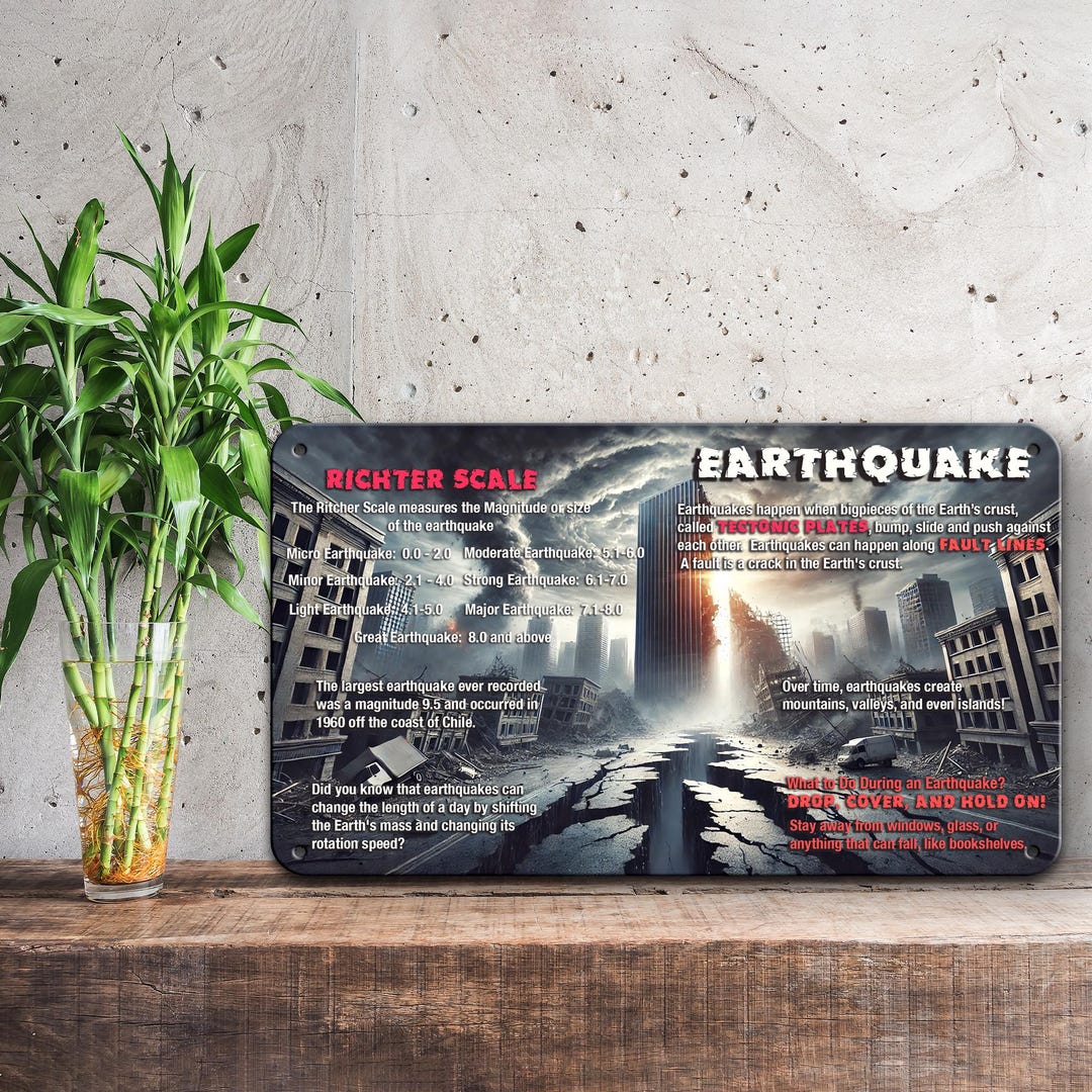 Educational Earthquake Aluminum Sign - Etsy