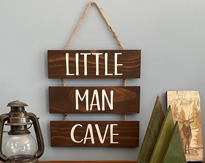 Little Man Cave Sign With Rope - Etsy