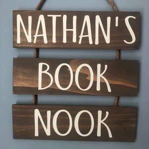 PERSONALIZED Book Nook Sign With Rope - Etsy