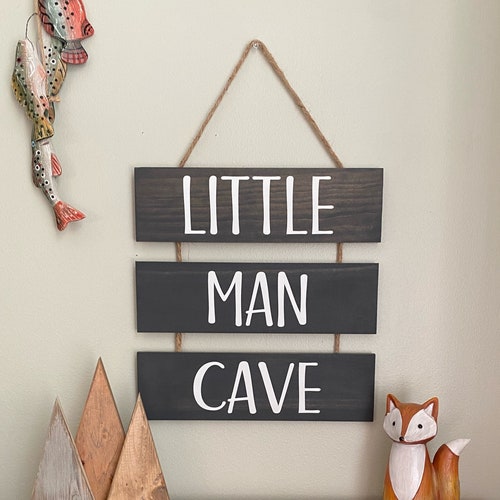 Little Man Cave Sign / Woodland Nursery Sign / Rustic Nursery | Etsy