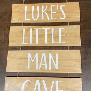 PERSONALIZED Little Man Cave Sign With Rope - Etsy
