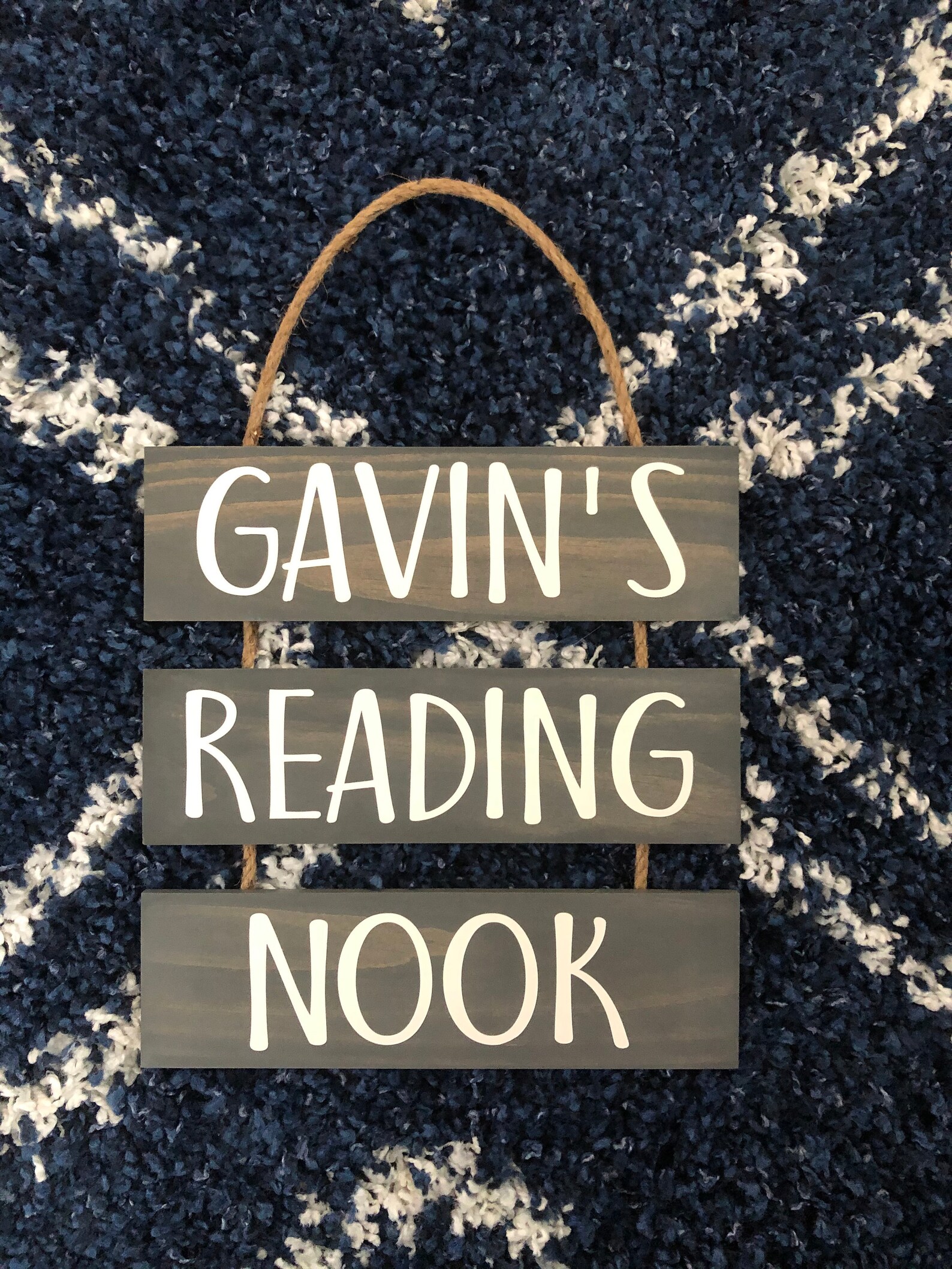 PERSONALIZED Reading Nook Sign with Rope | Etsy