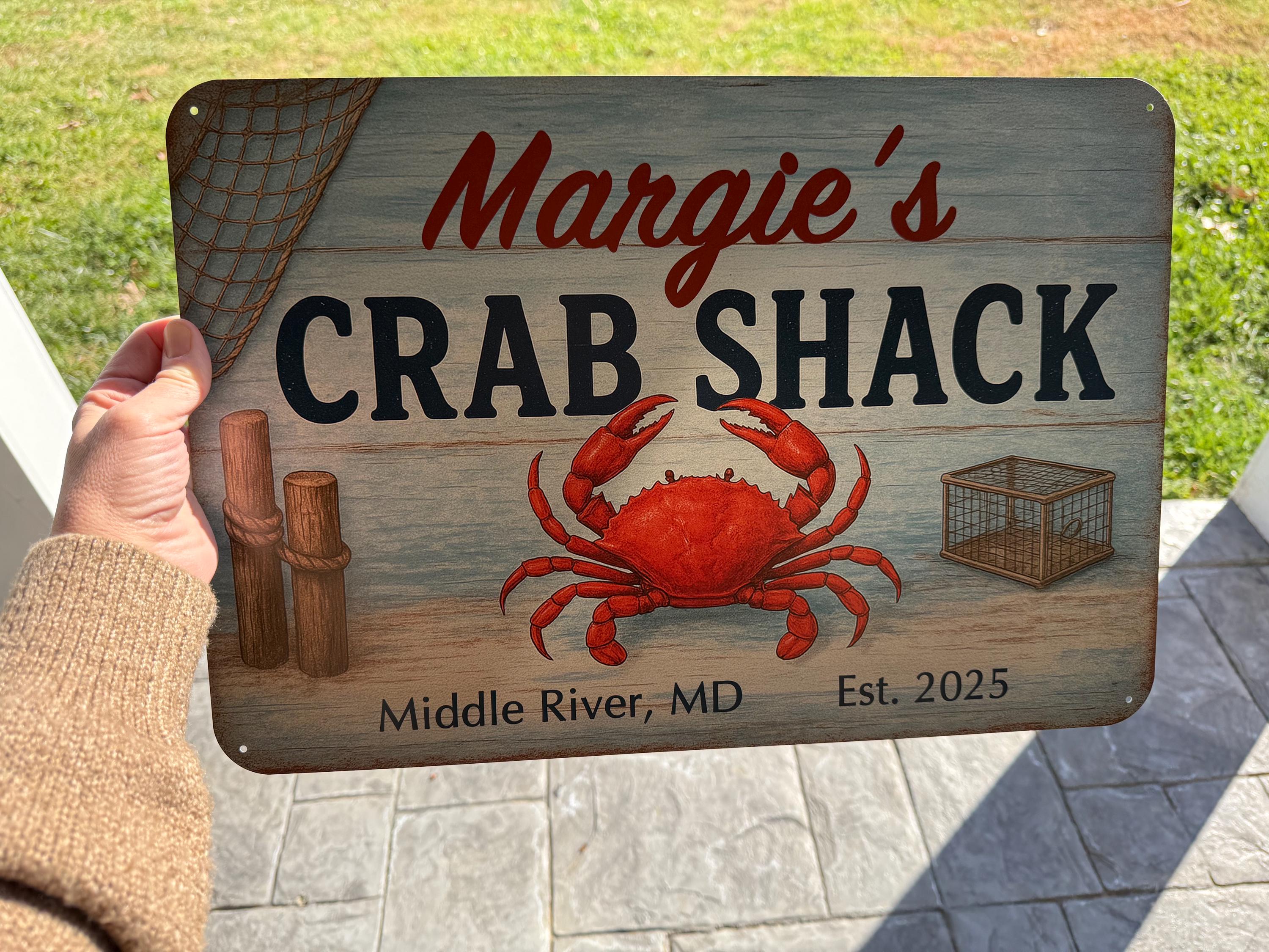 Personalized Crab Shack Sign: Coastal Beach House Decor - Etsy