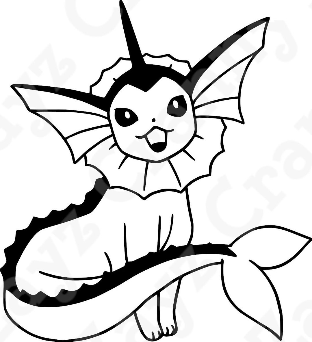 Vaporeon SVG File FLAT (Download Now) - Etsy