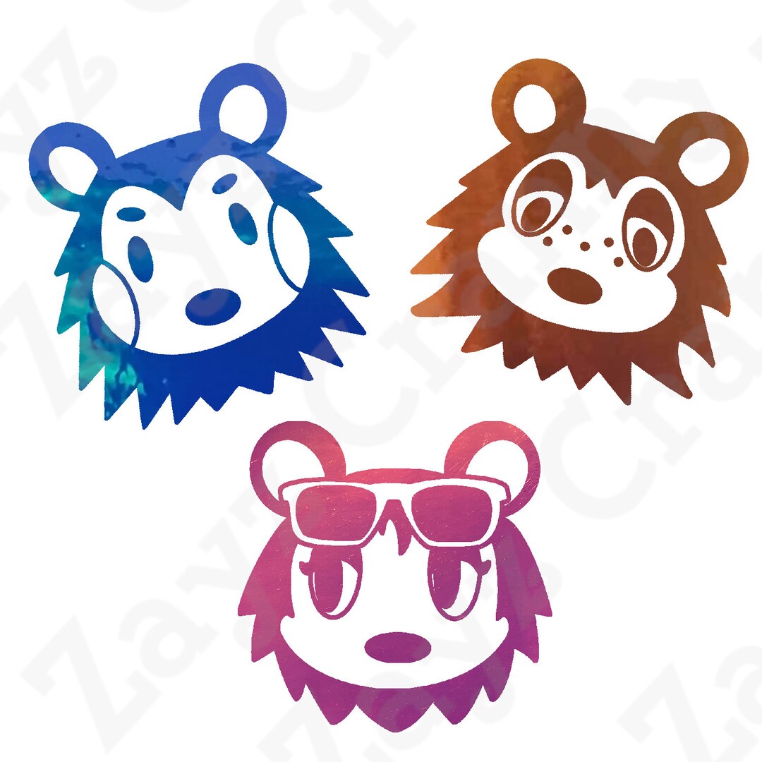 ANIMAL CROSSSING DECALS Able Sisters-label-sabel-mabel-holo/black/white ...