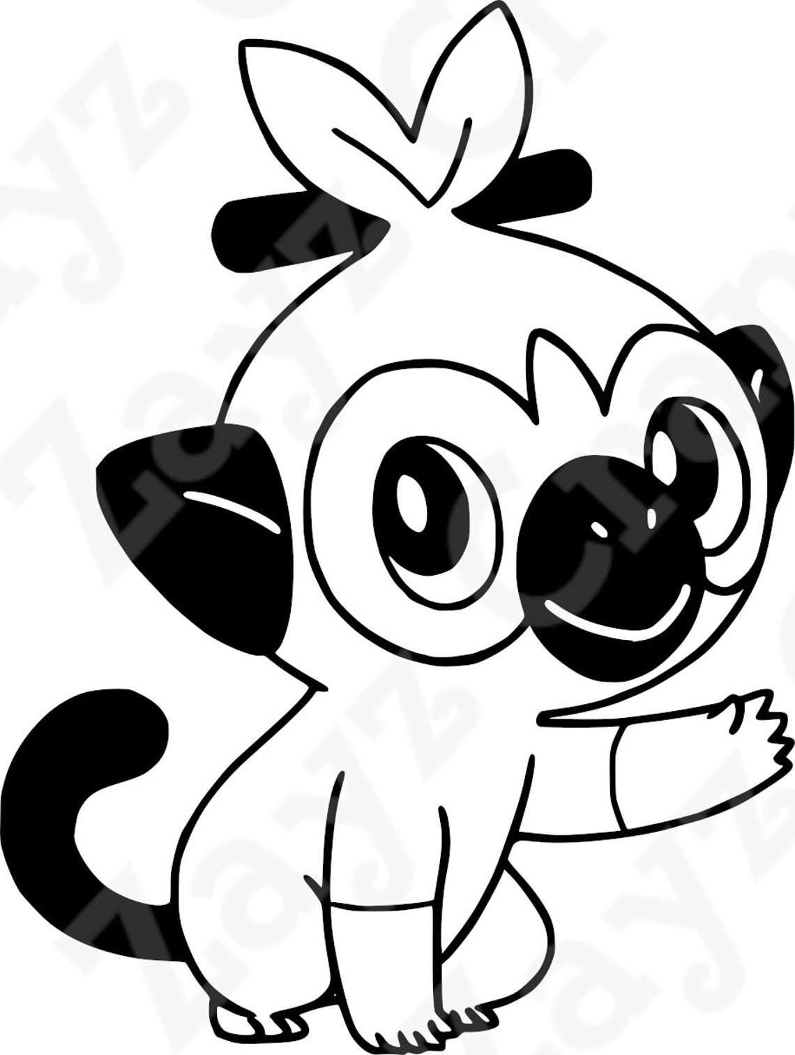 Grookey Holo/white/black Vinyl Decal-galar Starters 2 SIZES - Etsy