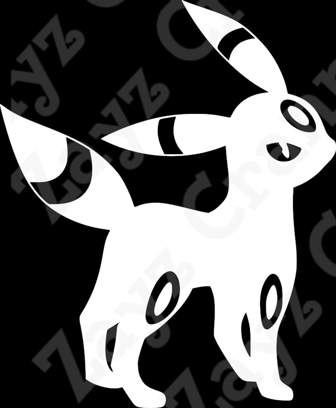Umbreon Holo/White/Black Vinyl Decal Sticker2 | Etsy
