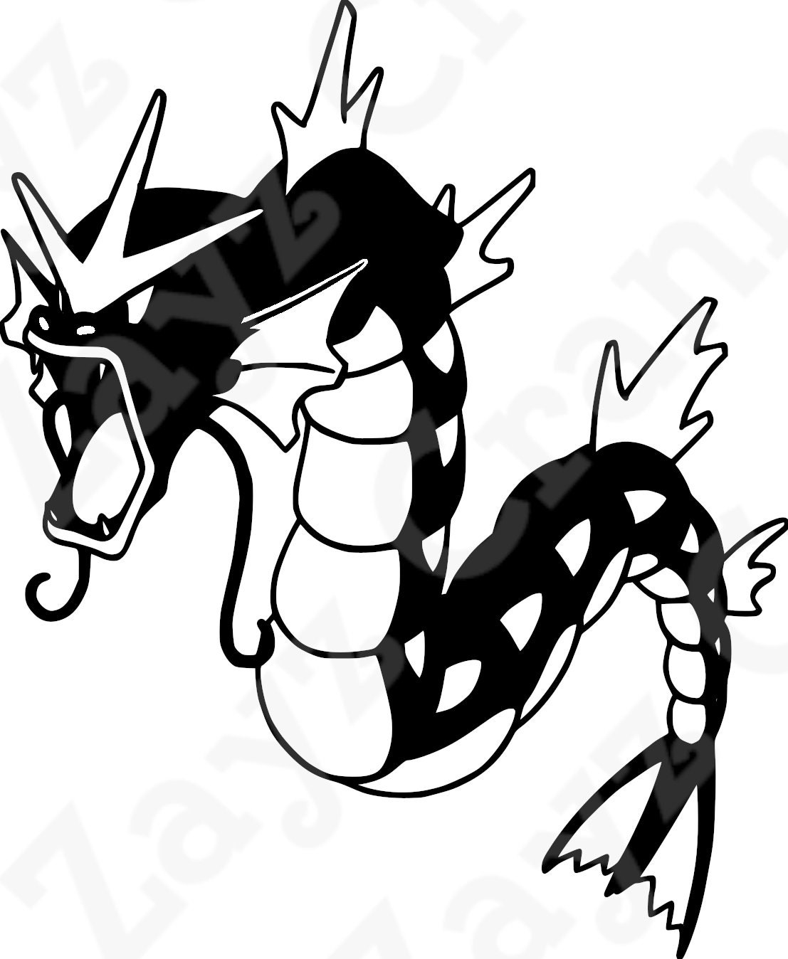 Gyarados Decal/black/white/holo-pokemon Decal - Etsy