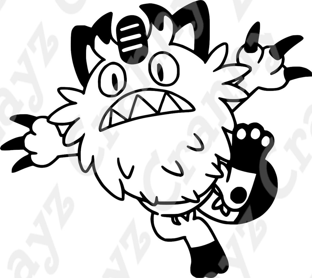 Garlarian Meowth SVG File FLAT - Etsy