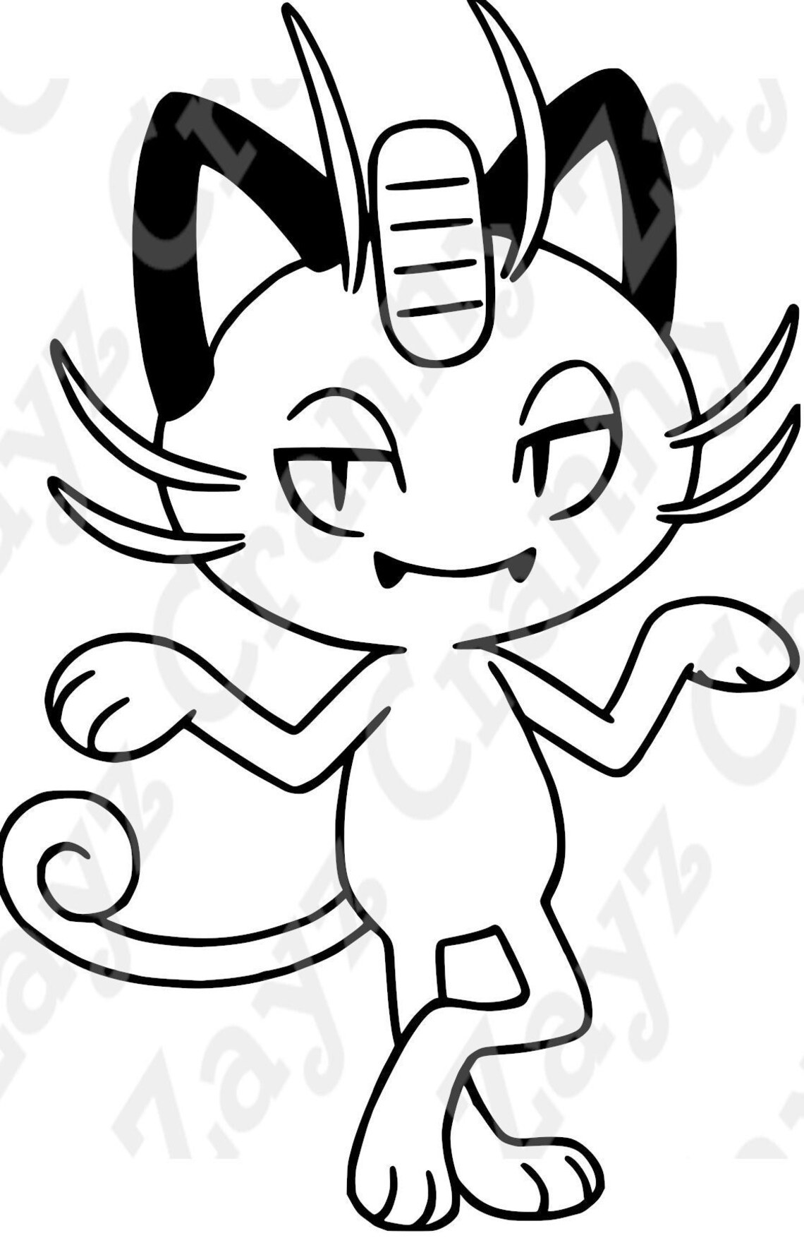 Alolan Meowth SVG File FLAT - Etsy