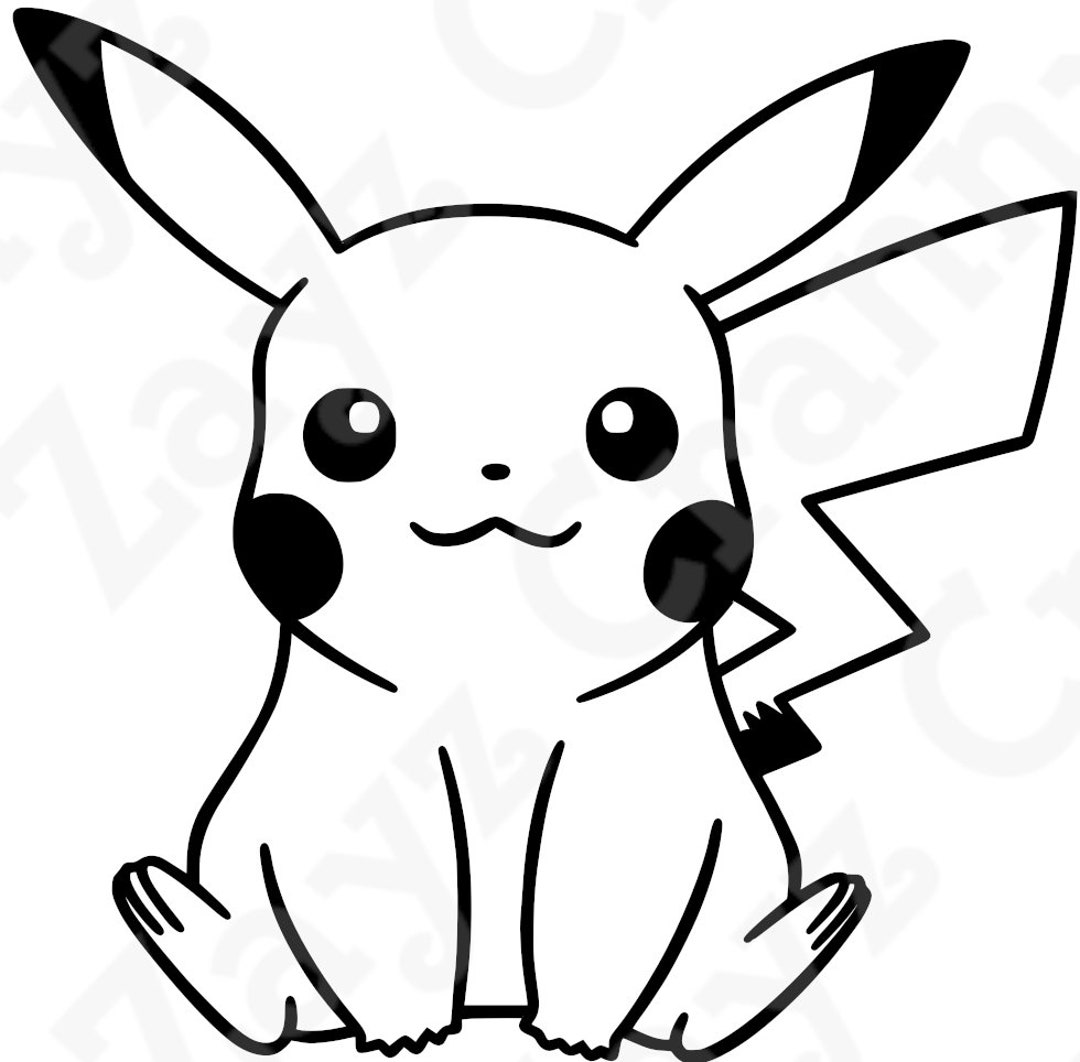 Pikachu SVG File FLAT - Etsy Israel