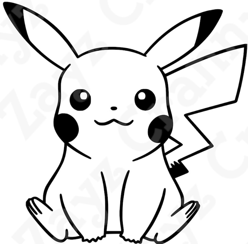 Pikachu SVG File FLAT - Etsy