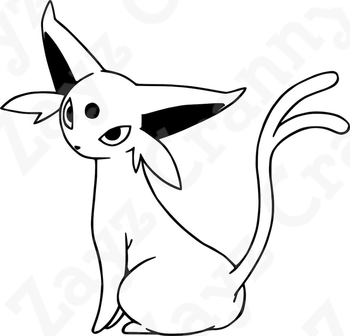 Espeon SVG File FLAT | Etsy