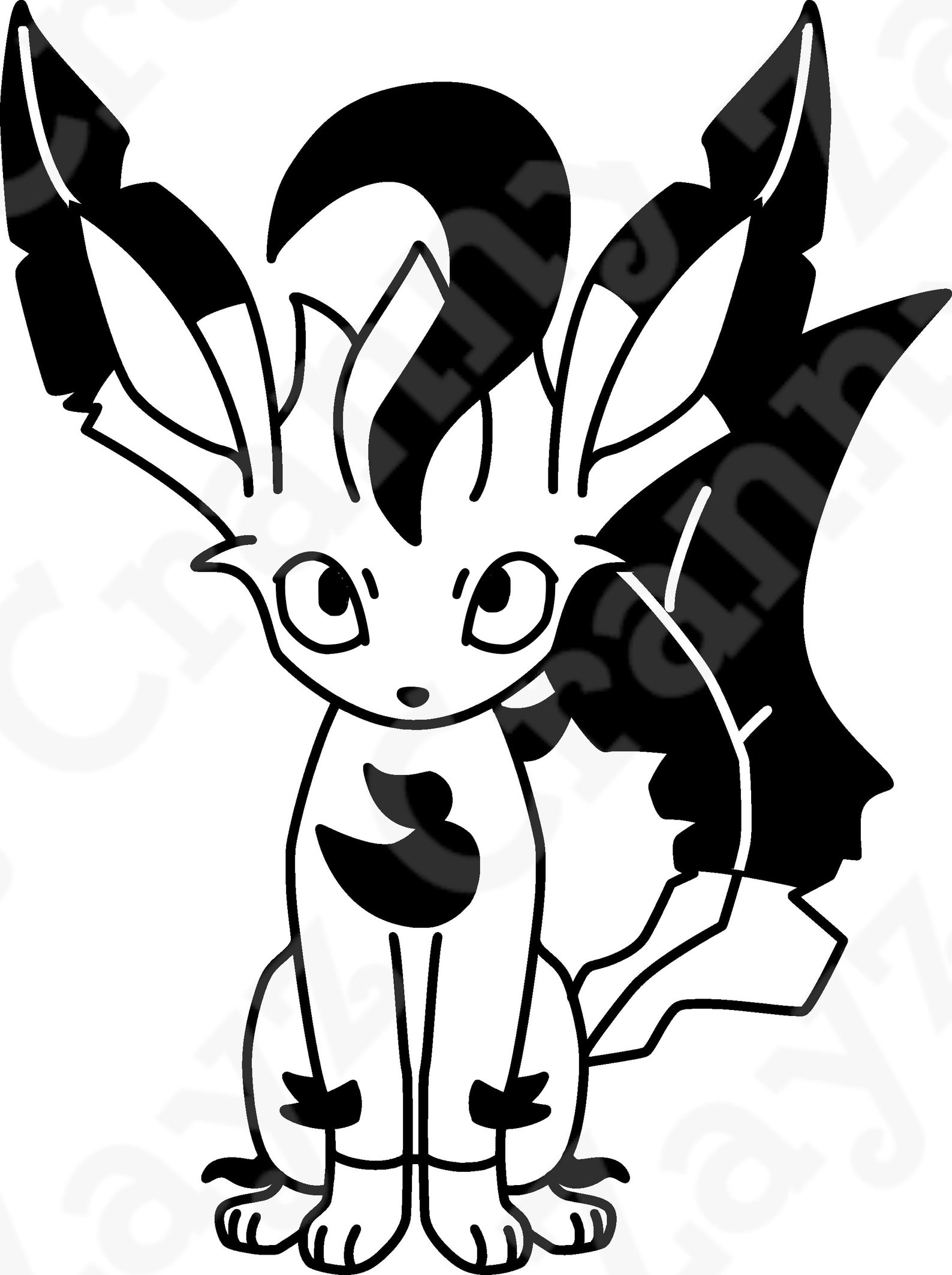 Leafeon SVG File FLAT - Etsy
