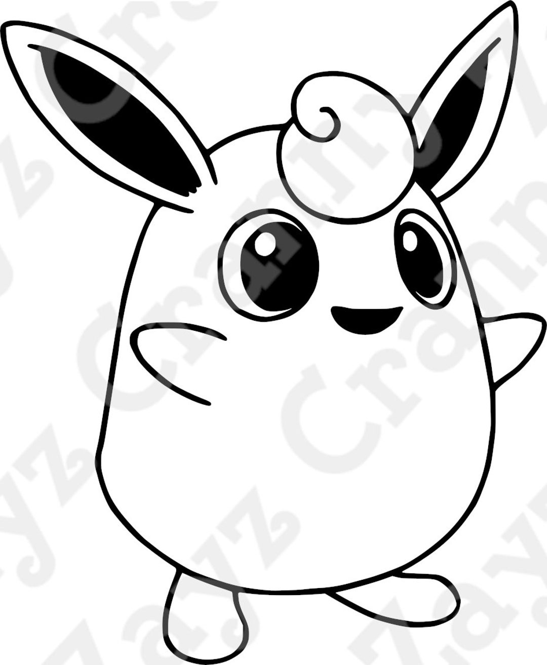 Wigglytuff SVG File FLAT - Etsy