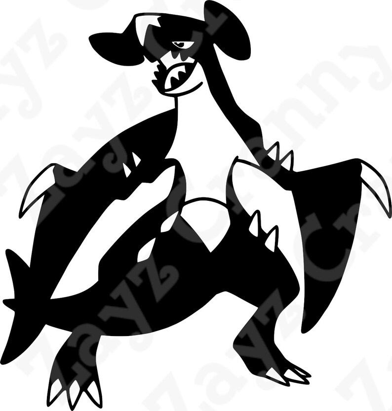Garchomp Pokemon Holo/white/black Vinyl Decal2 SIZES | Etsy