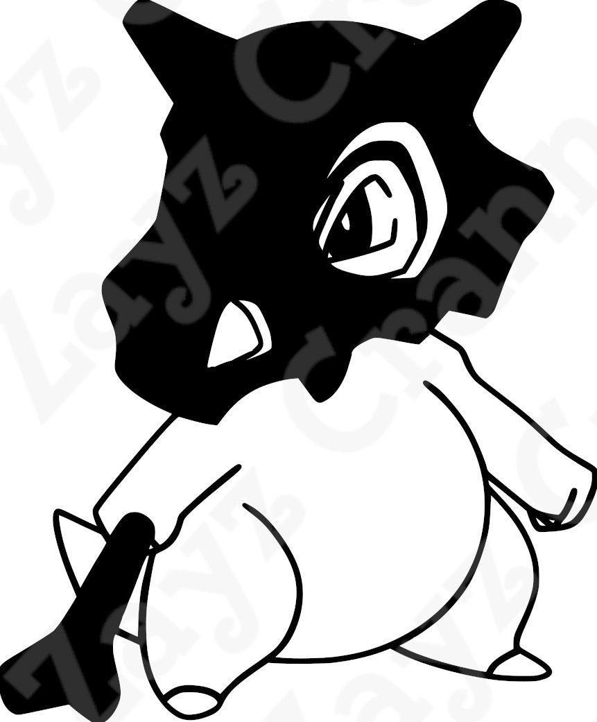 Cubone Decal/black/white/holo-pokemon Decal - Etsy