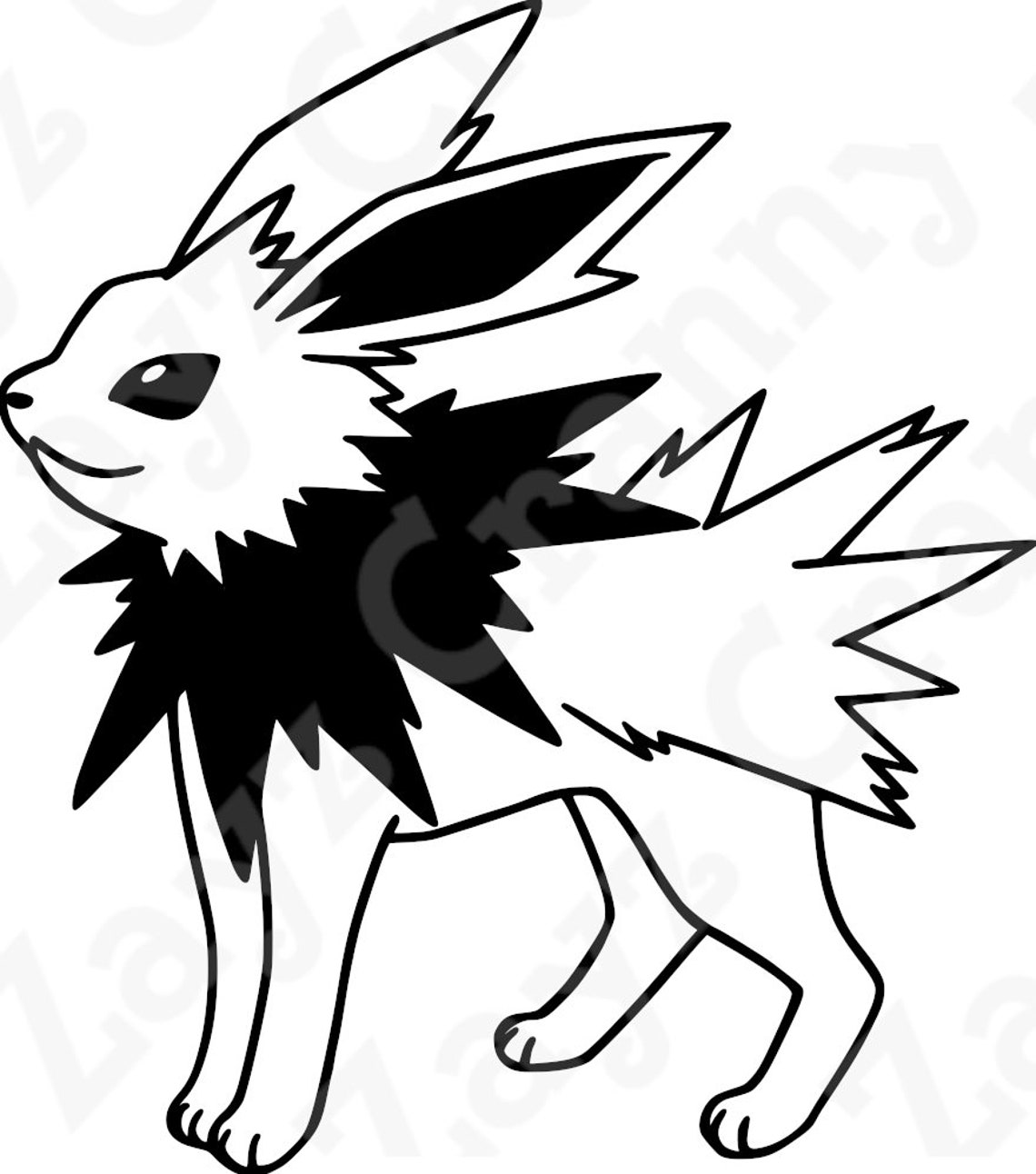 Jolteon Holo/black/white Vinyl Decal Sticker2 - Etsy