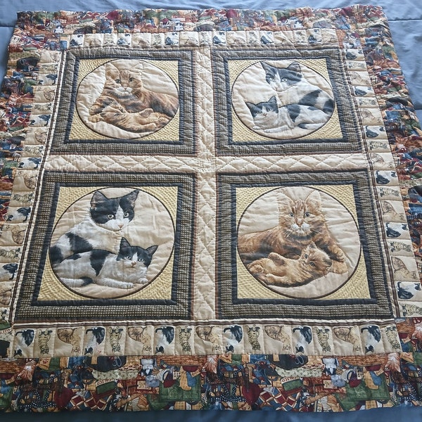 Cat Quilt Panel - Etsy