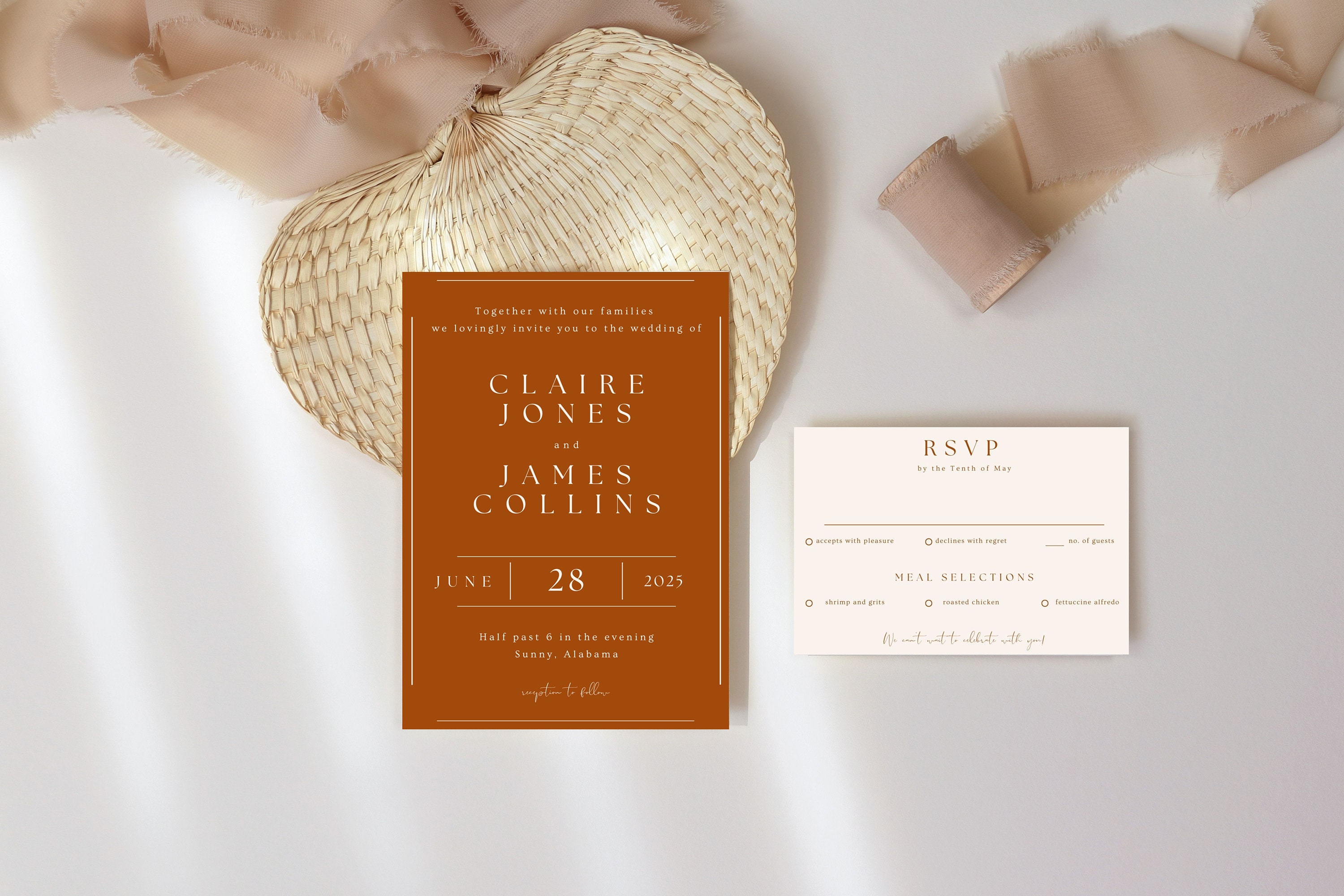 Wedding Invitation Custom Invites Simple Modern Wedding - Etsy