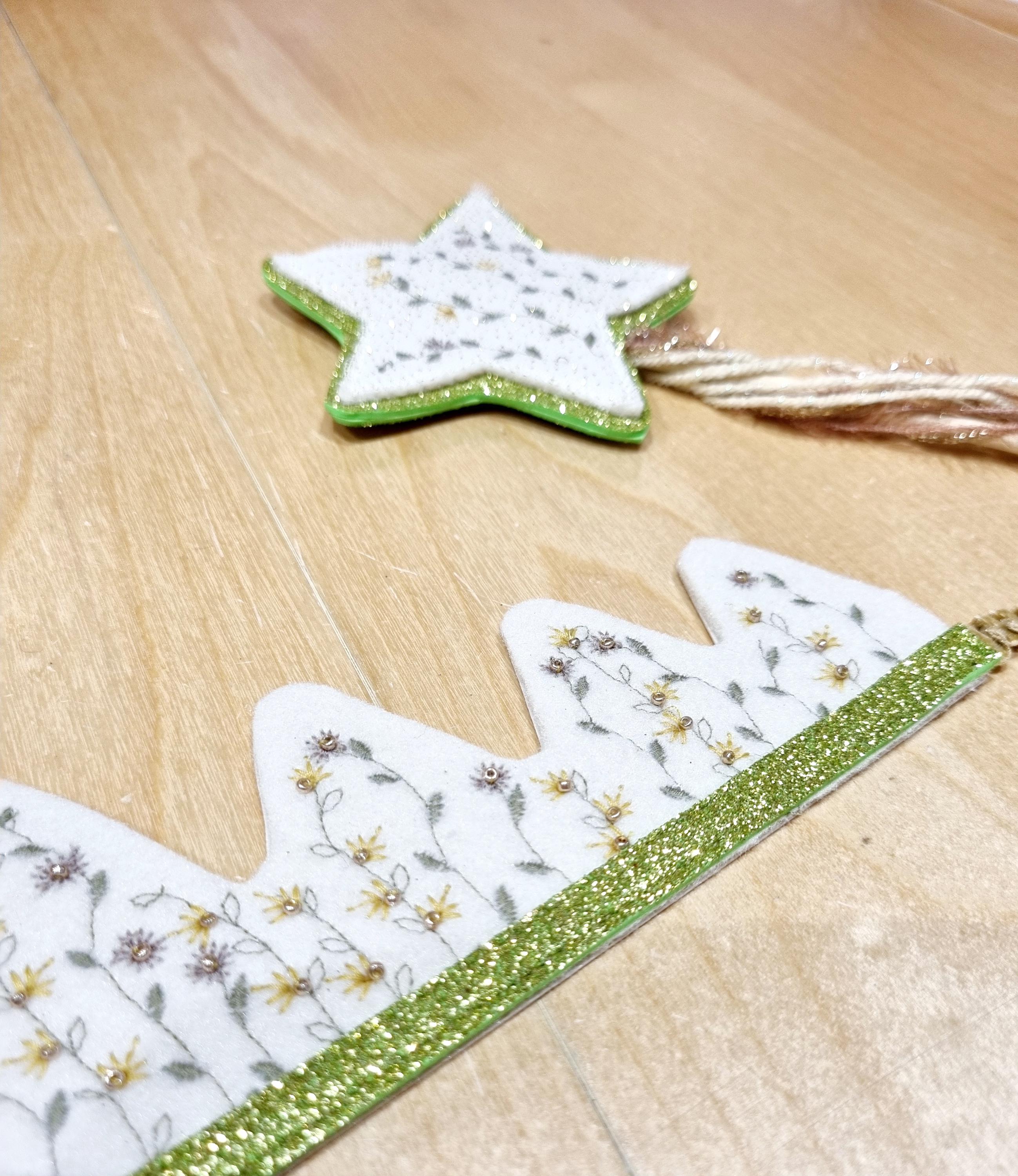 Embroidered Felt Princess Crown and Wand Set: Floral Fairy Costume - Etsy