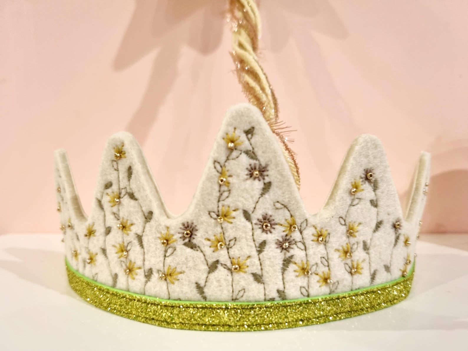 Embroidered Felt Princess Crown and Wand Set: Floral Fairy Costume - Etsy