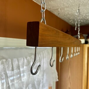Cherry Wood, Ceiling Hanging Pot Rack/ Hanging Pot Rack/ Plant Hanger ...