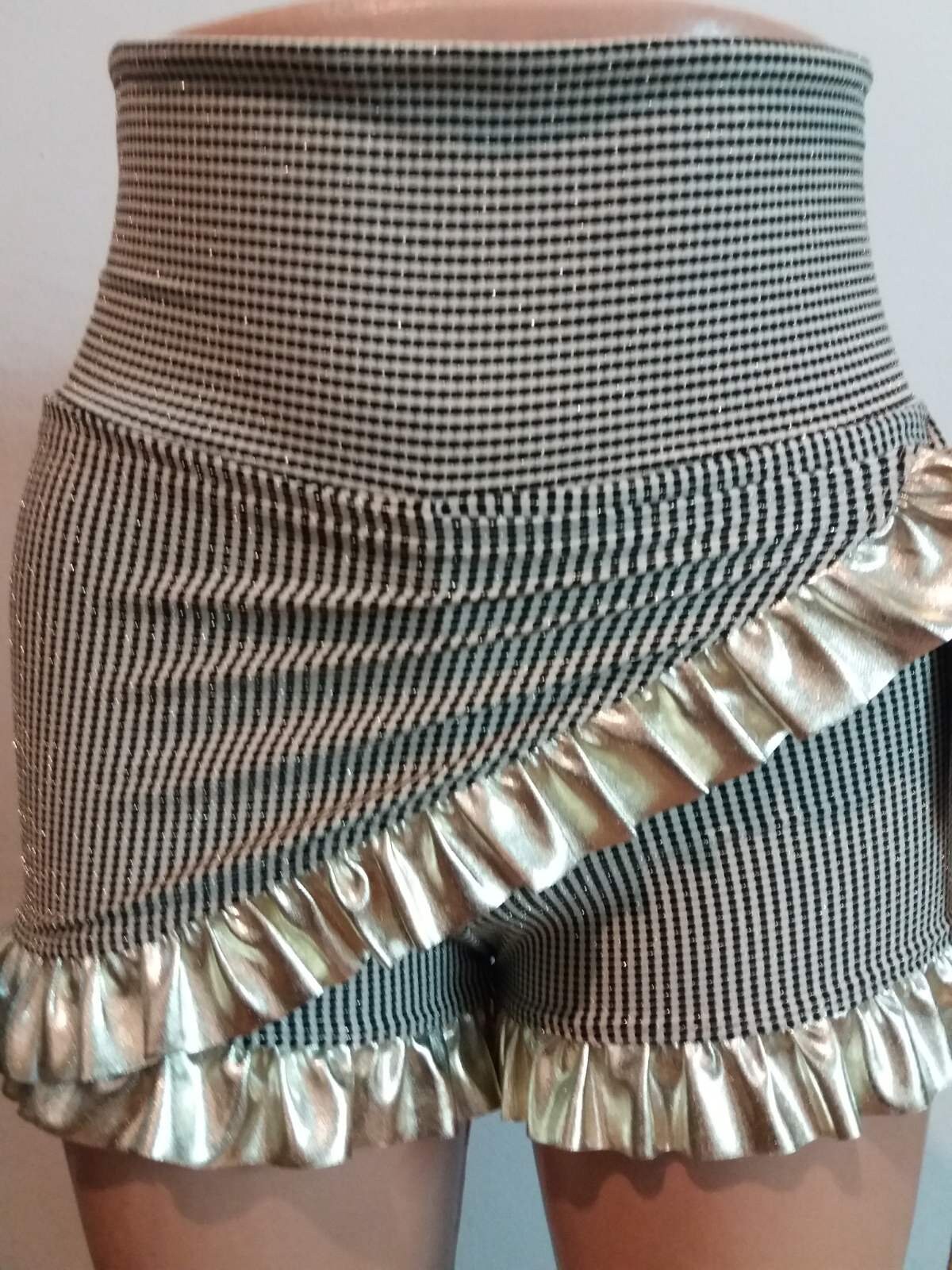 Sparkle Brown Beige Ruffle Shorts/ Golden Ruffle/ Booty - Etsy