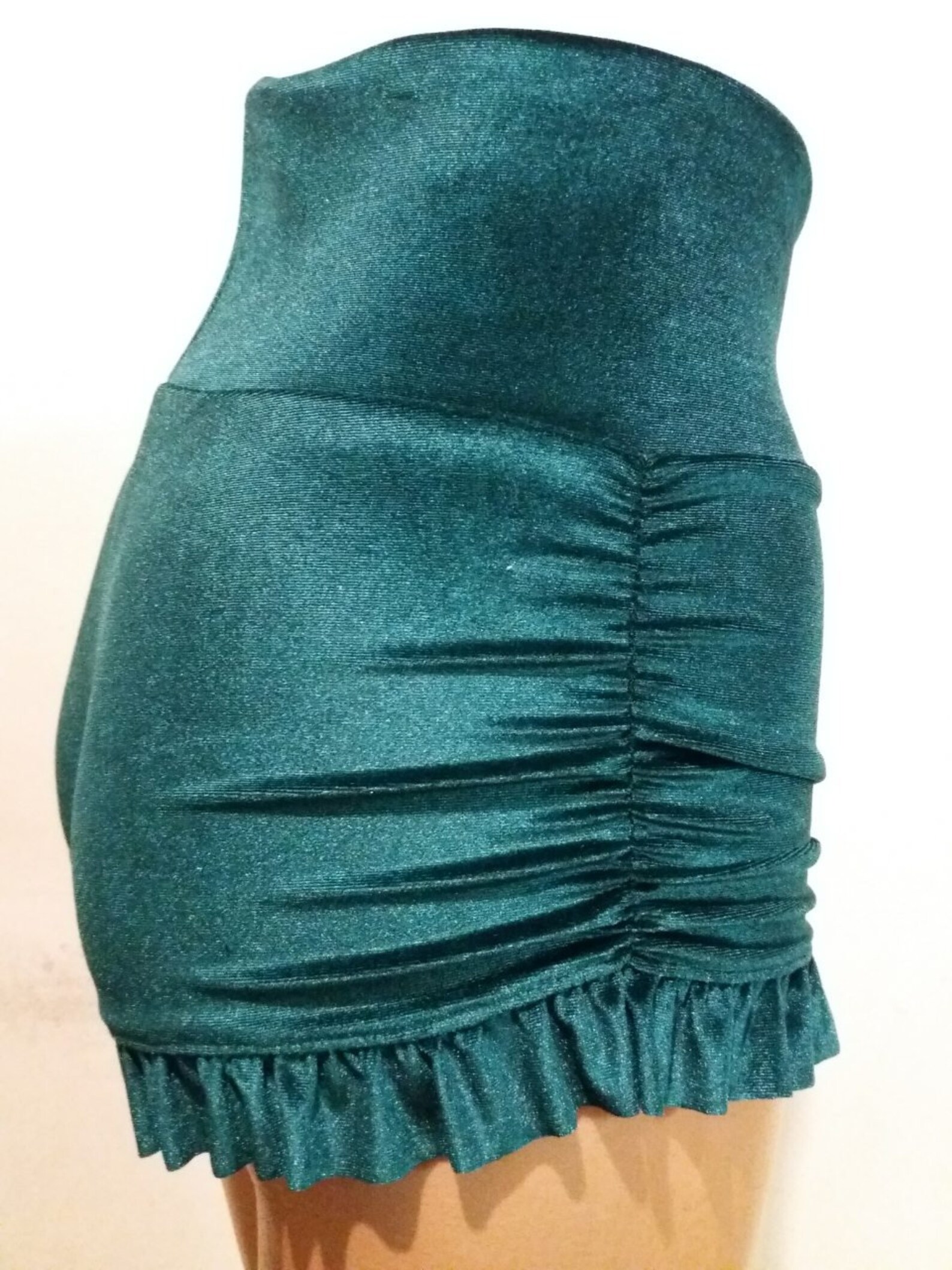 Green Velvet Ruffle Shorts/ Ruffle Shorts/ Womens Shorts/ - Etsy